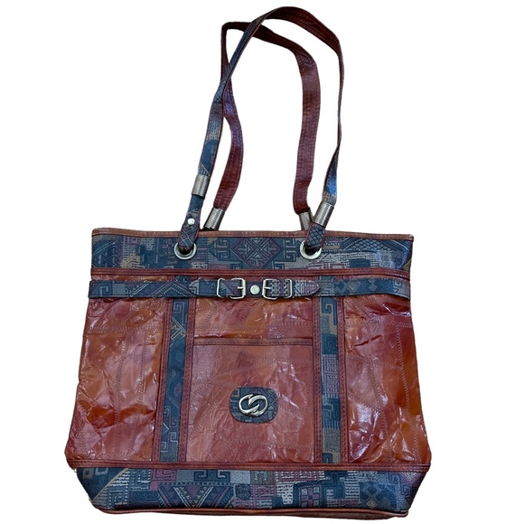 Vintage | Bags | Vintage Leather Patchwork Boho Bagpursetotemade In ...